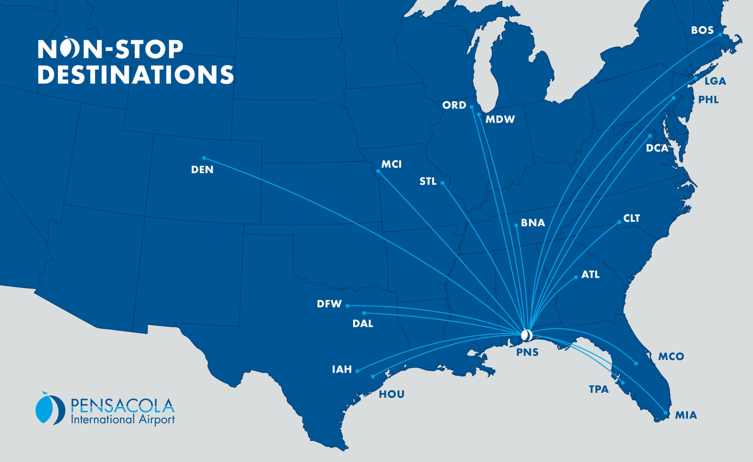 Nonstop Flights from PNS – Fly Pensacola